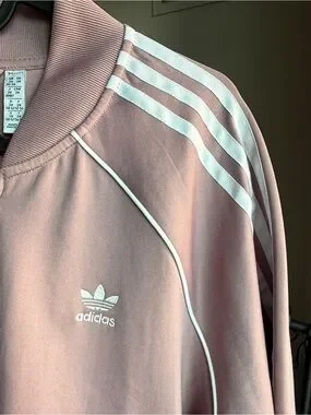 adidas | Jackets & Coats | Adidas 2xl Dusty Rose Velvet Track Jacket ...